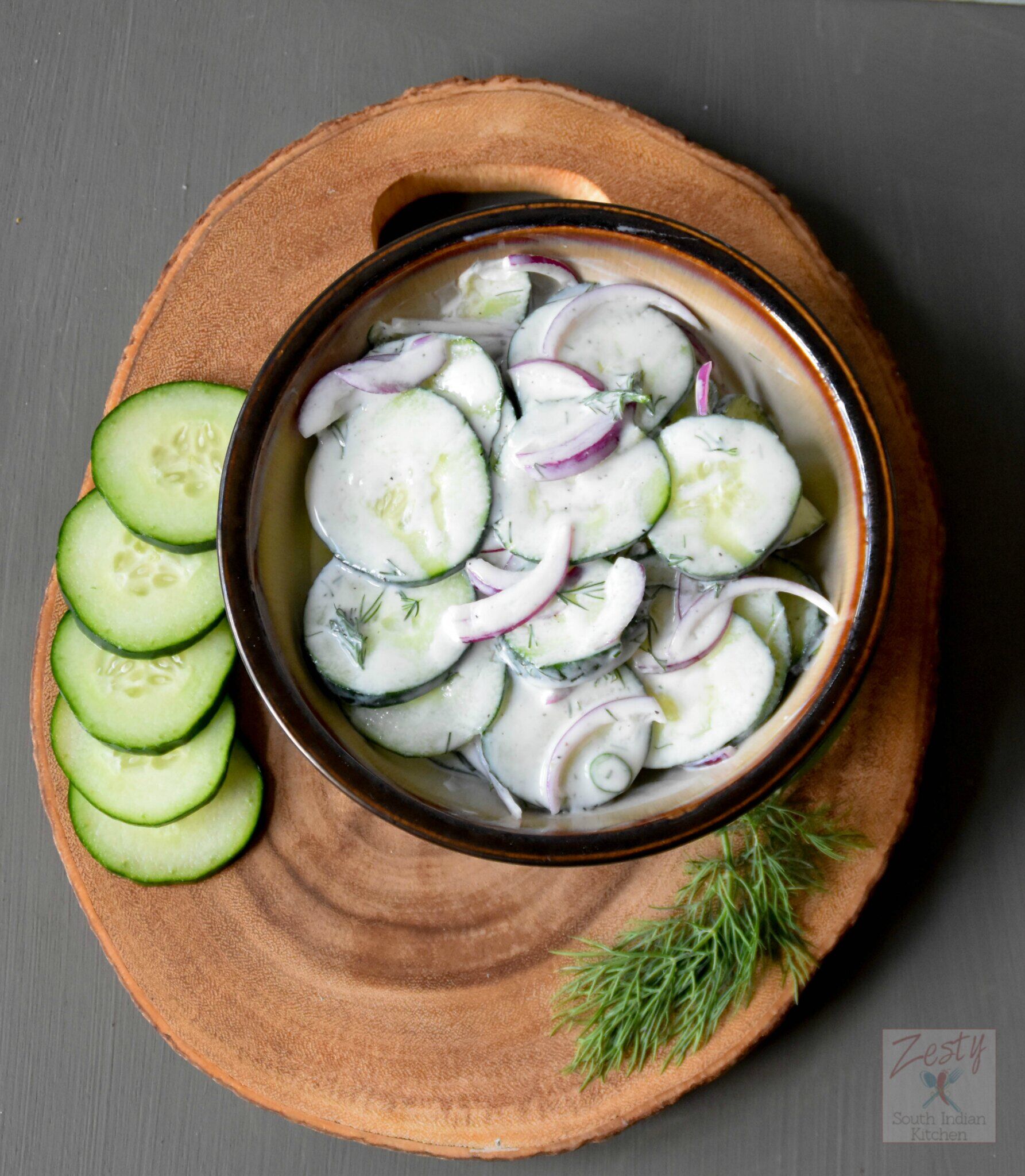 Cucumber Buttermilk Salad - Zesty South Indian Kitchen