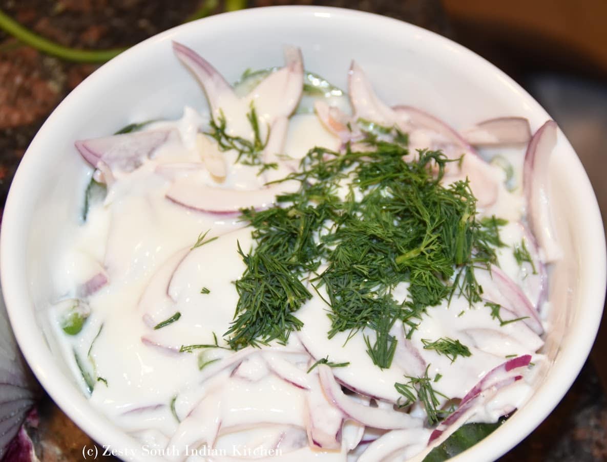 Cucumber Buttermilk Salad - Zesty South Indian Kitchen