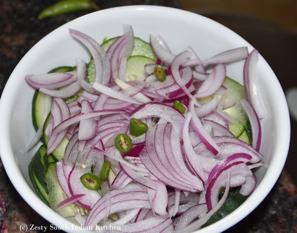 Cucumber Buttermilk Salad - Zesty South Indian Kitchen