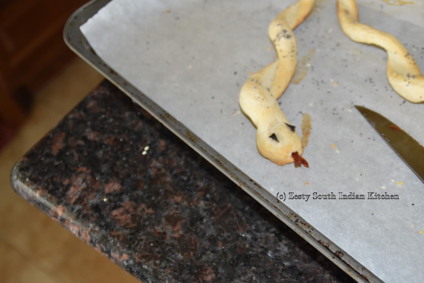 Bread Stick Snakes - Zesty South Indian Kitchen