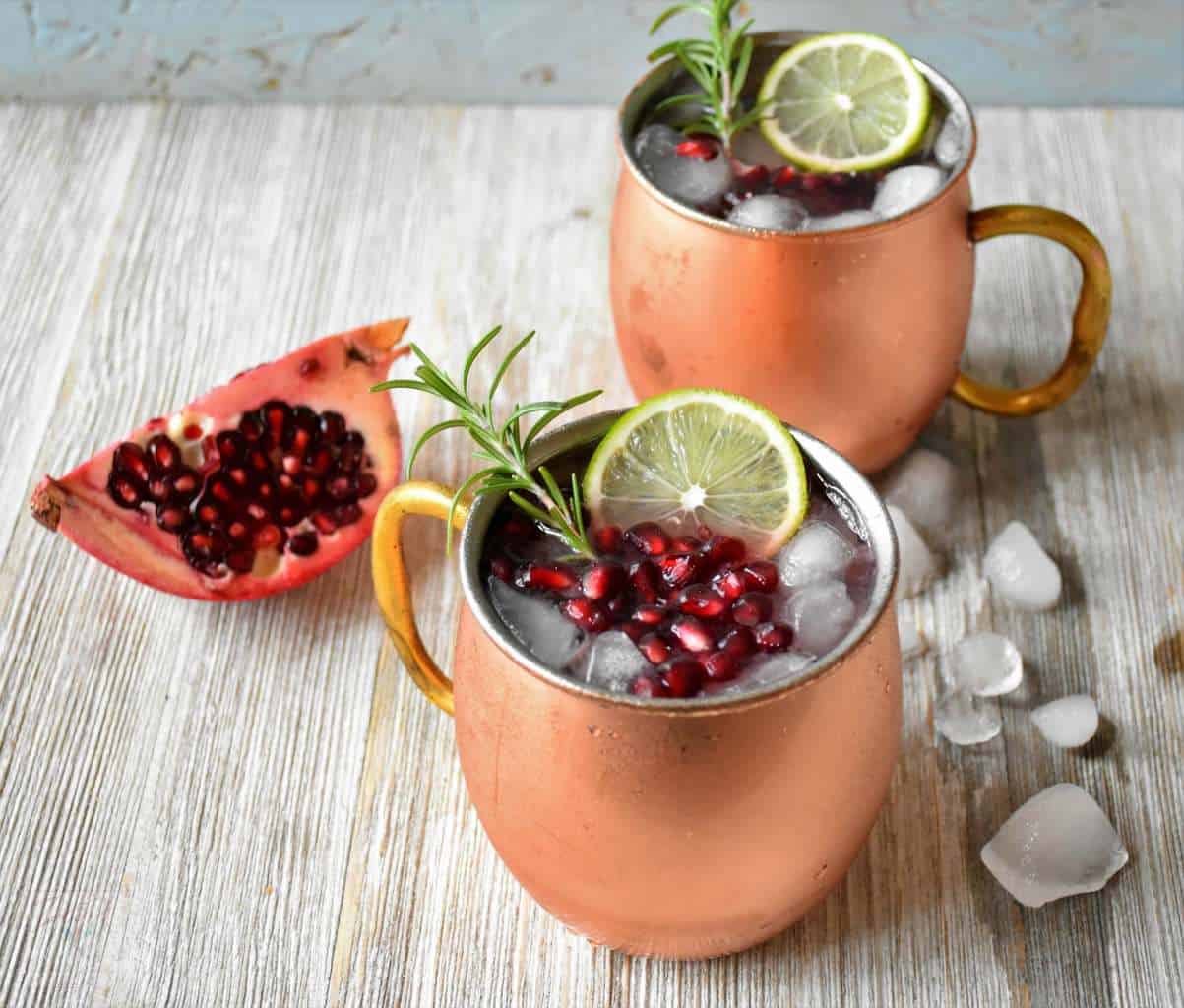 Pomegranate Moscow Mule - Zesty South Indian Kitchen