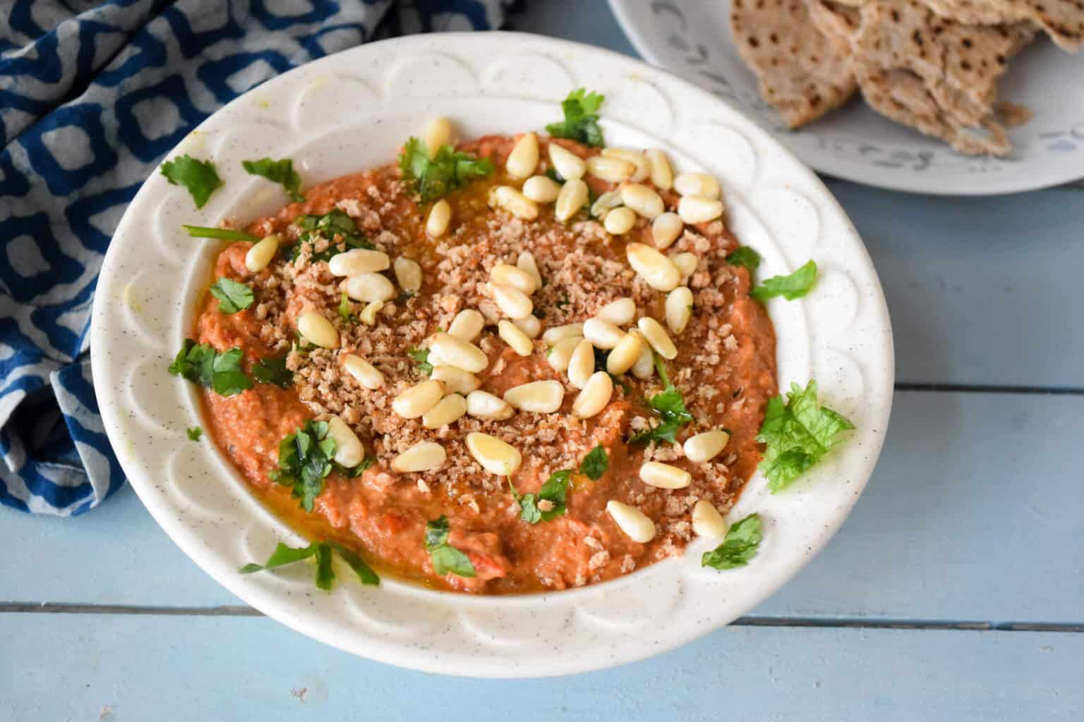 Muhammara Dip (Roasted Red bell pepper dip) - Zesty South Indian Kitchen