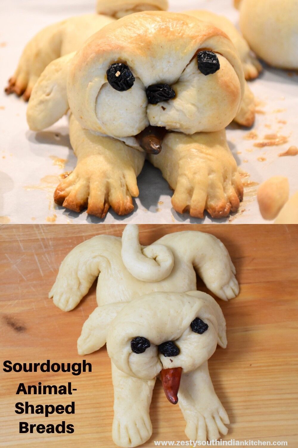Sourdough Animal-Shaped Breads - Zesty South Indian Kitchen