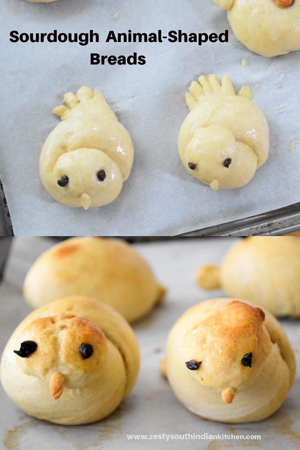 Sourdough Animal-Shaped Breads - Zesty South Indian Kitchen